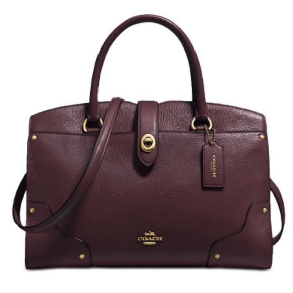 Coach | Bags | Coach Mercer Satchel 3 Oxblood Grain Leather Bag | Poshmark